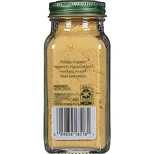 Simply Organic Ground Ginger Root, 1.64 Ounce, Non ETO, Non Irradiated, Non GMO, Complements Both Sweet & Savory Dishes