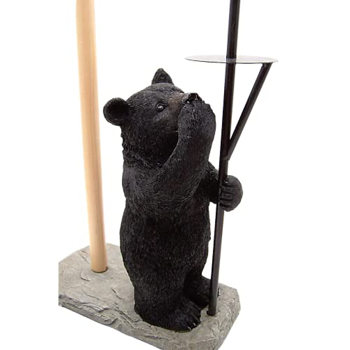 Sitting Stinky Bear Toilet Paper Holder with Storage, Freestanding Bathroom Decoration, Rustic Cabin Décor, 18.5 Inches