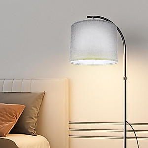 NOLITOY Drum Lampshade for Table Lamps Floor Lamp, 12.9 x 12.9 x 10 inch Linen Lamp Shade Medium Fabric Lamp Cover Handcraft Lampshade Replacement Grey