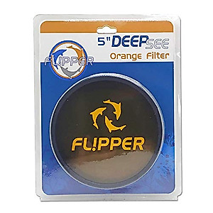 FL!PPER DeepSee Aquarium Magnifier Magnetic Viewer, Orange Filter Lens & Rechargeable LED Spotlights – Fish Tank Magnifying Glass – Flipper Fish Tank Accessories, 5"
