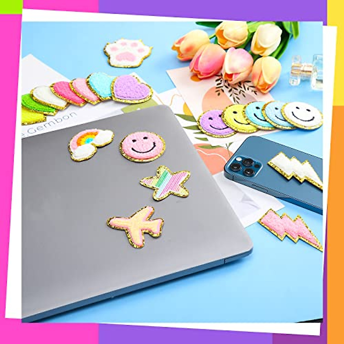 Colorful Chenille Patches - DIY Cute Embroidered Stickers