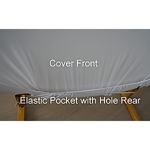 Round Circle Wedding Birthday Backdrop Frame Stand Polyester Background Cover for Wedding Baby Shower Birthday Party Decoration Banner (White, 5.5ft - 6ft)