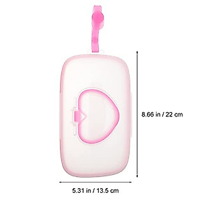 Healifty Portable Wipes Dispenser Baby Wipe Holder Portable Wipes Case Reusable Refillable for Outdoor Travel Wipe Carrying Pouch Baby Stroller Hanging Pink