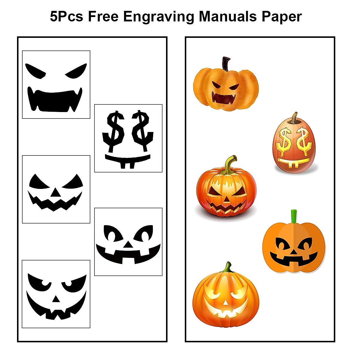 BENERAY Pumpkin Carving Kit, Includes 11 Pcs Stainless Steel As a Carving Set for Pumpkin Halloween Decoration Kit Easily Sculpting Jack-O-Lanter Halloween Set - with a Skull Storage Carrying Bucket