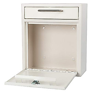 KYODOLED Steel Key Lock Mail Boxes Outdoor,Locking Wall Mount Mailbox,Security Key Drop Box,12H x 10.51L x 4.68W Inches,White Large