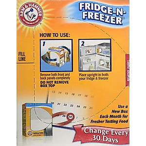 Arm & Hammer Baking Soda, Fridge-N-Freezer Pack, Odor Absorber, 14oz (Pack of 3)