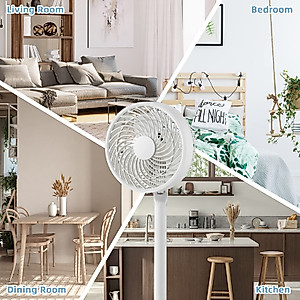 GOFLAME Pedestal Floor Fan with Remote Control, Portable Standing Fan with 85° Oscillation, 100° Tilt, 3 Wind Speeds and 7H Timer, Quiet Cooling Fan for Bedroom Living Room Home Office