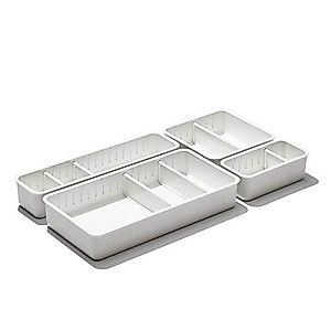 OXO Good Grips 4-Piece Complete Adjustable Drawer Bin Set with Removable Dividers