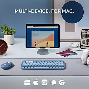 Logitech K380 Multi-Device Bluetooth Keyboard for Mac with Compact Slim Profile, Easy-Switch, 2 Year Battery, MacBook Pro/ Air/iMac/iPad Compatible - Blueberry