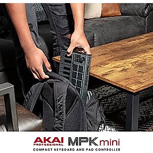 AKAI Professional MPK Mini MK3 - 25 Key USB MIDI Keyboard Controller With 8 Backlit Drum Pads, 8 Knobs and Music Production Software Included
