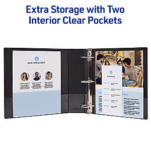 Avery Durable View 3 Ring Binder, 3 Inch Slant Rings, 1 Black Binder (17041)