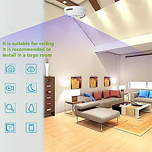Spy Camera Smoke Detector Hidden Camera - WiFi 180 Days Standby 1080P HD Night Vision PIR Motion Detection Video Recorder Ceiling Nanny Cam