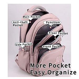 AONUOWE Kawaii Aesthetic School Bag Large Capacity Cute Back to School Backpack for Boys and Girls in 5 Colors (Black)