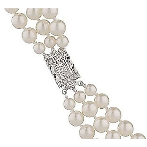 Jacqueline Jackie Kennedy Triple Strand Pearl Necklace 20" In Shell Pearl…