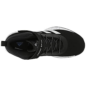 adidas Cross Em Up 5 Basketball Shoe, Black/Silver Metallic/White, 6 Wide US Unisex Big_Kid