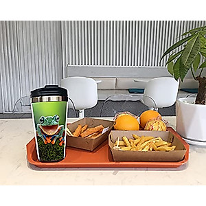 NVJUI JUFOPL Tree Frog Travel Coffee Mug With Flip Lid, Stainless Steel, Vacuum Insulated, Water Bottle Cup 15 oz