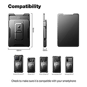 Dexnor Phone Card Holder with Foldable Back Stand, Adhesive Phone Wallet Pouch Sleeve Stick on PC Credit Card ID Case with Finger Grip Kickstand for Most Smartphones (Black)