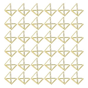 uxcell 36Pcs Triangle Shape Table Number Holders Mini Place Card Holders Carbon Steel Picture Holders for Tables Centerpieces, Wedding Reception, Parties, Banquets, Golden