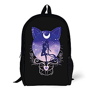 NFGAAE 16.5''X 11.8''X4.7'' Backpack Bookbag Lightweight Travel Daypack for Girls/Kids, Black, One Size
