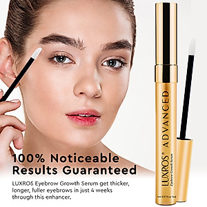 LUXROS Advanced Eyebrow Growth Serum: USA Made Eyebrow Serum for Strong Full Thick Eyebrows - See Results as Soon as 4 Weeks to 60 Days (5 ml)