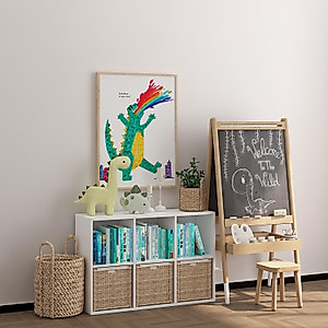 NewBeth Wooden 6 Cube Storage Organizer with Closed Back Panel,White Cube Shelf Heavy Duty Cubby Storage Organizer with Compartments for Living,Display Shelf,Shelf,Bookshelf