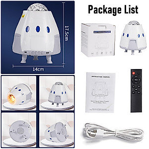 Star Projector with 16 Lighting Effects, Remote Control, Galaxy Projector Built-in BT Speaker for Voice&Touch Control, for Bedroom Night Lights, Kids Room, Adults Home Theater, Party, Home Decor