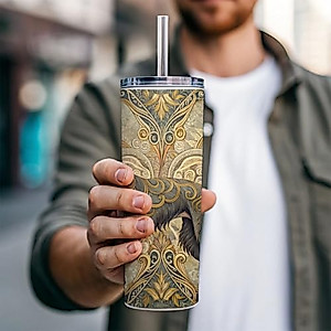 Mudi Dog Art Nouveau Skinny Tumbler 20oz with Straw Insulated Water Bottle Gift