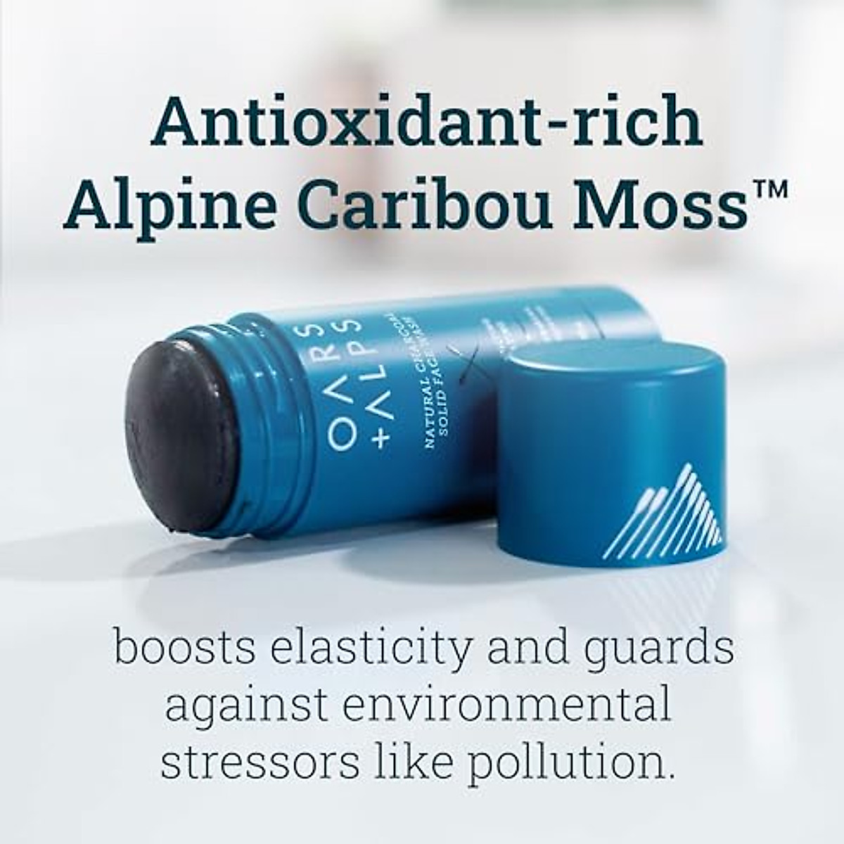 Oars + Alps Face Wash with Activated Charcoal, Valentines Gifts for Him, Dermatologist Tested Exfoliating Facial Cleanser, Travel Size, 1.2 Oz