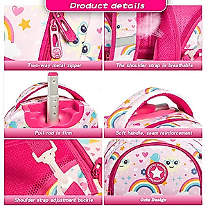 MOHCO Rolling Backpack 16 inch Kids Wheeled School Backpack Set for Boys and Girls