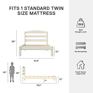 Dorel Living DA7428-W Braylon Bed, Twin, White