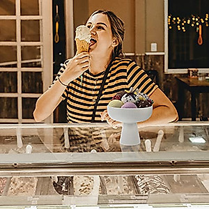 DOITOOL Snack Bowl Footed Dessert Cups Ice Cream Cup Ceramic Sundae Bowls Serving Bowls Dish for Appetizer Parfait Fruit Salad Pudding Snack Ice Cream Bowl