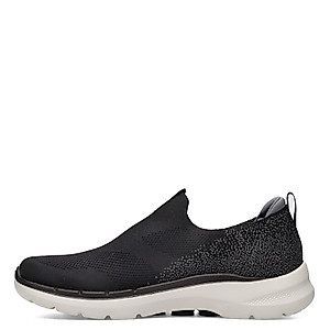 Skechers Men's Gowalk 6-Stretch Fit Slip-on Athletic Performance Walking Shoe, Black/Grey, 10