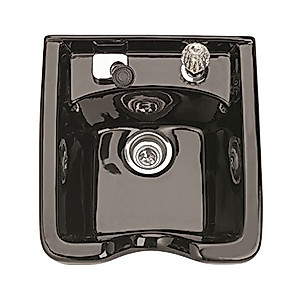 Pibbs Professional Salon Shampoo Bowl with Pibbs 562 Single-Handle Faucet, Mold Injected ABS Plastic, Includes All Installation Hardware, 19 Inches Long x 9 Inches Deep x 18.75 Inches Wide, PIB-5350#