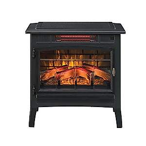 Duraflame Electric Infrared Quartz Fireplace Stove with 3D Flame Effect, Black