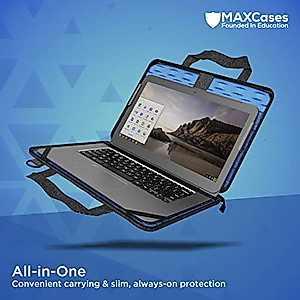 MAXCases Explorer 4 Rigid Laptop Work-In Case Shock Absorbing Ballistic Nylon Material | Slim Design, Weather-Proof Exterior w/Pocket (Black) (14 Inch)