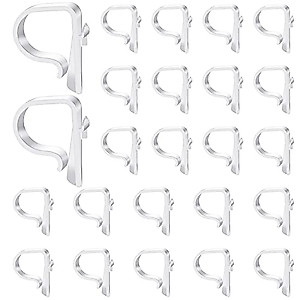 Yookeer Church Pew Clips Heavy Duty Plastic Hooks Tablecloth Clips Chair Table Clips Translucent White Pew Clips Table Cloth Holders for Wedding Ceremony Church Aisle Railing Bow Decorations (12)
