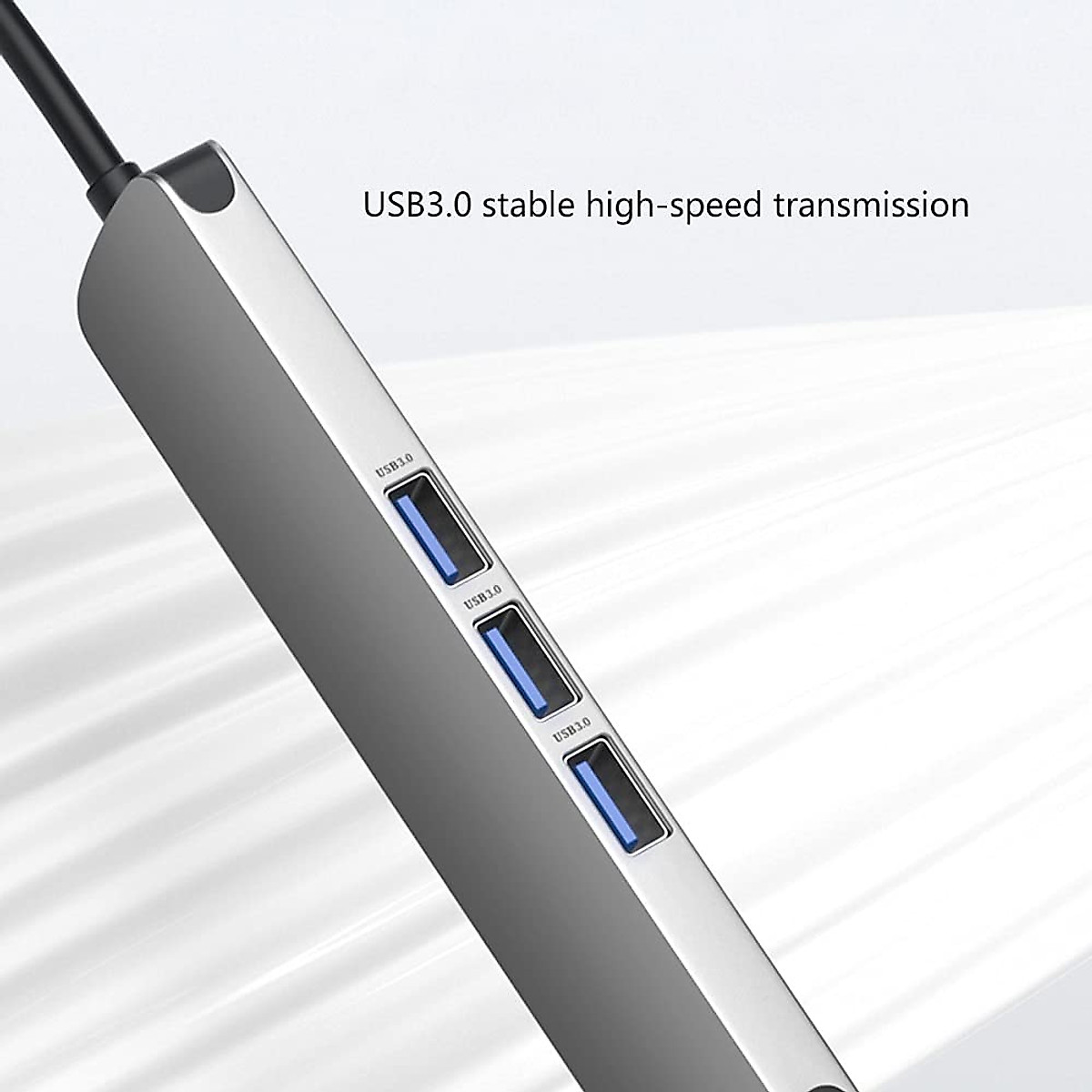 Port Expander USB C Hub 8-in-1 USB C Docking Station with Ethernet, HDMI, 3 USB3.0, SD/TF Card Reader, USB-C PD Compatible USB C Device USB Splitter