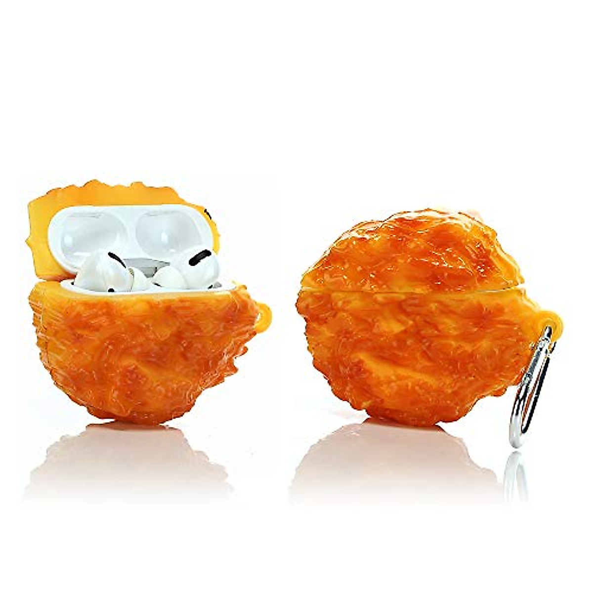 LEWOTE Airpods Pro Silicone Case Funny Cute Cover Compatible for Apple Airpods Pro[Simulation Food Series][Best Gift for Kids Friends Boys Girls] (Fried Chicken Nuggets)