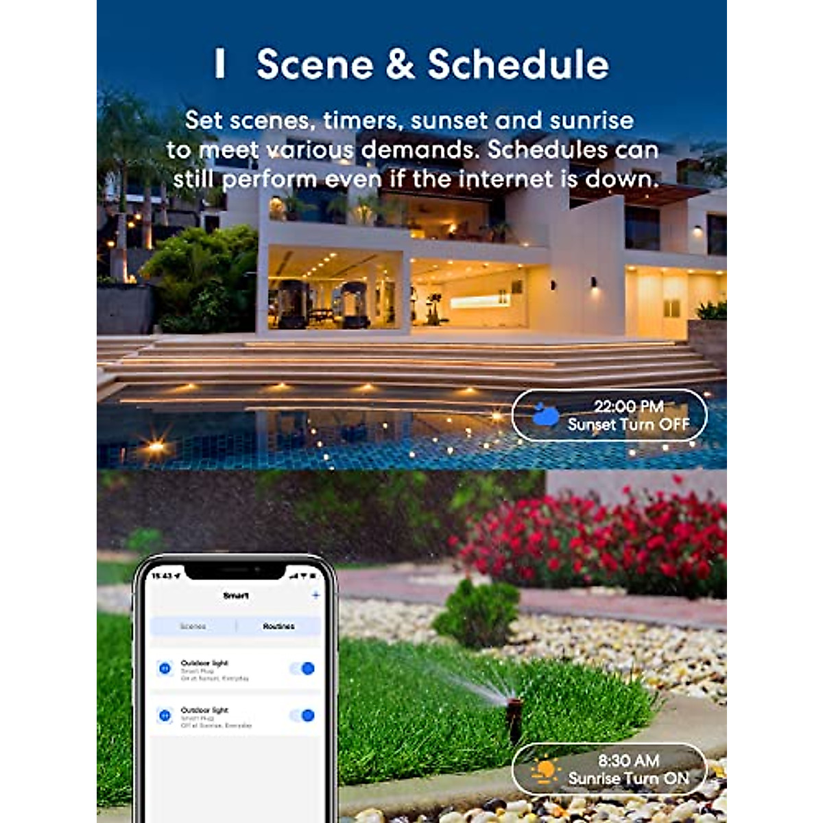 meross Outdoor Smart Plug, Outdoor Wi-Fi Outlet with 2 Grounded Outlets, Remote Control, Timer, Waterproof, Works with Amazon Alexa, Google Home, SmartThings, 2.4Ghz only, FCC Certified, Non-HK