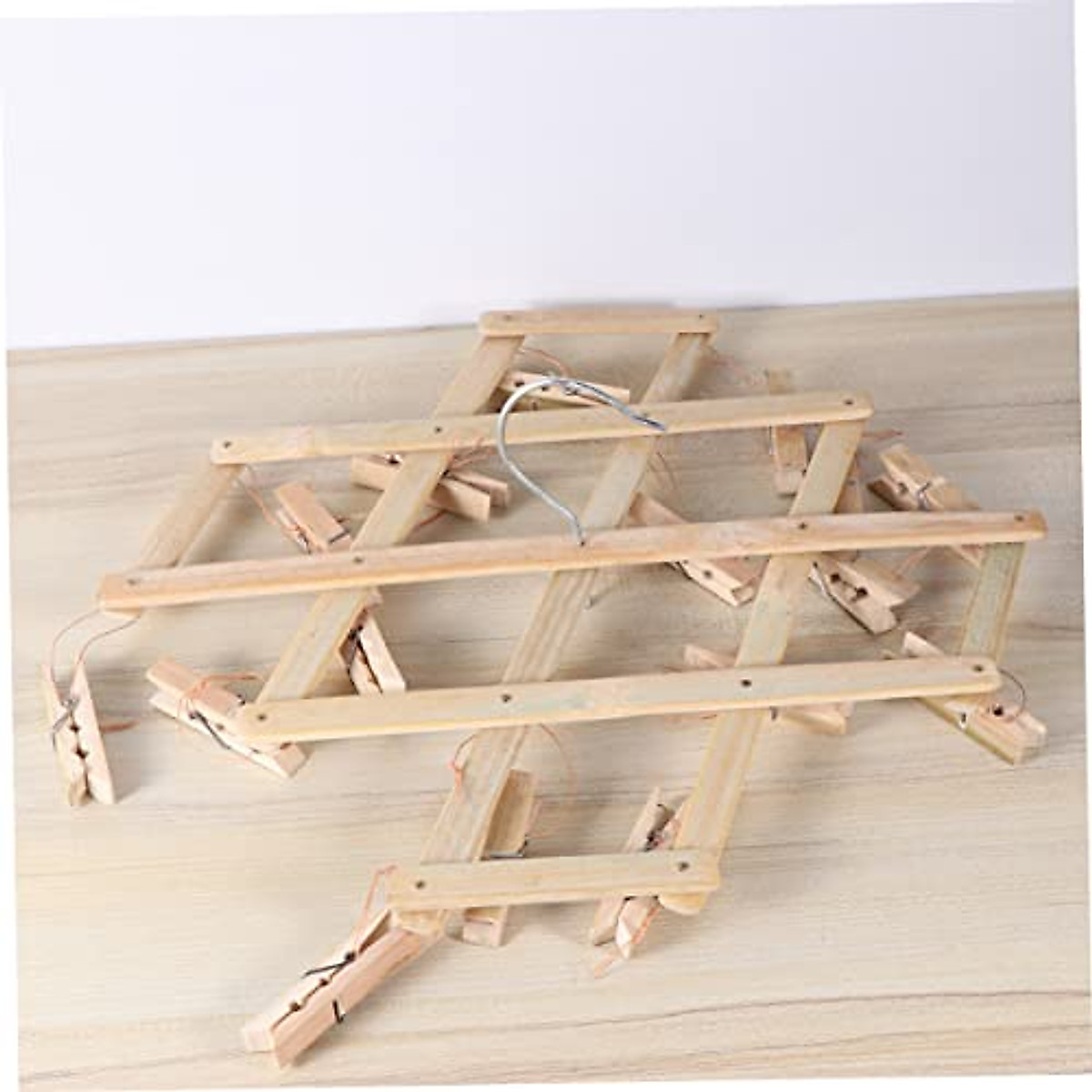 Alipis Folding Drying Rack Hangers for Clothes Dish Drying Rack Foldable Socks Hook Dryer Windproof Clothespin Hook Drying Racks for Laundry 16 Pegs Drying Rack with Swivel Hooks Hanging