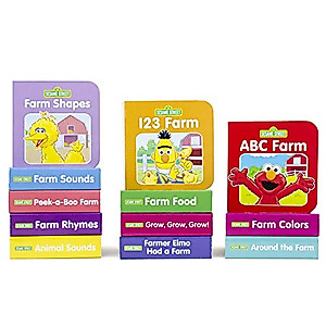 Sesame Street - On The Farm My First Library Board Book Block 12-Book Set - PI Kids