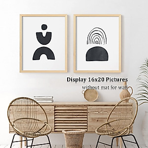 Egofine 16x20 Poster Frame Solid Wood Frame with Plexiglass Matted for 11x14/12x16 for Wall Mounting Hanging Picture Frame Vertically or Horizontally, Natural Wood