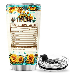JENOIS Leopard Mothers Women Tumblers Mama For Ever Mother Print Coffee Day Best Cheetah Cups Sunflower Funny, Mom Gifts, Tumbler 20 Oz With Lid And Straw, 1 Mom Nutrition Facts