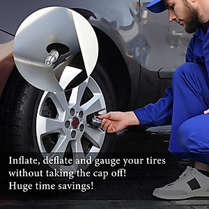 16 Pack Double Valve Stem Cap Inflate Tire Valve Flow Through Tires Cap for High Pressure Truck Car RV Semi Bus Tires