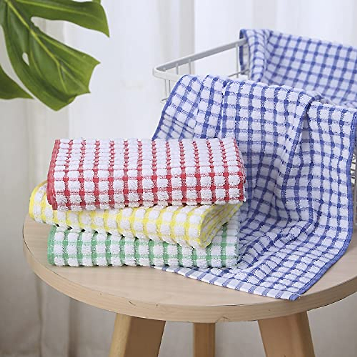 Oeleky Dish Towels for Kitchen 15x26 Inches, Pack of 8 Cotton Kitchen Towels for Drying Dishes, Absorbent Bar Mop Towels (Multi, 15x26 inches)