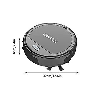 Robot Vacuum Cleaner, Self Detects Stairs Pet Hair Smart Navigation 3 In 1 Robotic Vacuum Cleaner With Watertank/Dustbin/Brush, Blocked By Hair, Remote/App, Ideal for Home Office Carpet Tile (White)