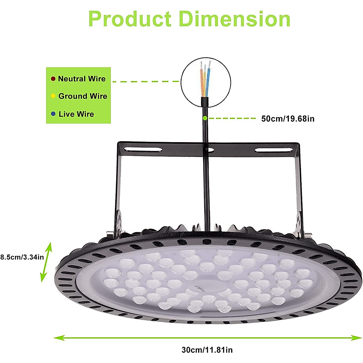 Sararoom 30Packs 200W 110V UFO LED High Bay Light, LED Warehouse Light 20000 Lumen 6500K Daylight White LED Shop Light Commercial Bay Lighting for Factory Garage Workshop