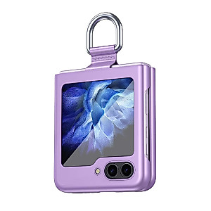 Kowauri for Samsung Galaxy Z Flip 5 5G Case with Ring,Slim Anti-Fall Shockproof Protective Phone Cover Case for Samsung Galaxy Z Flip 5 5G 2023 (Purple)