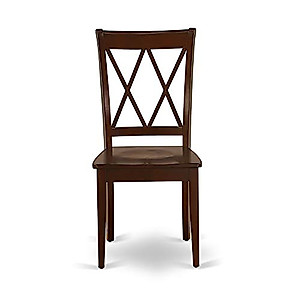 East West Furniture DMCL5-MAH-W 5 Piece Kitchen Table & Chairs Set Includes a Round Dining Table with Dropleaf and 4 Dining Room Chairs, 42x42 Inch, Mahogany