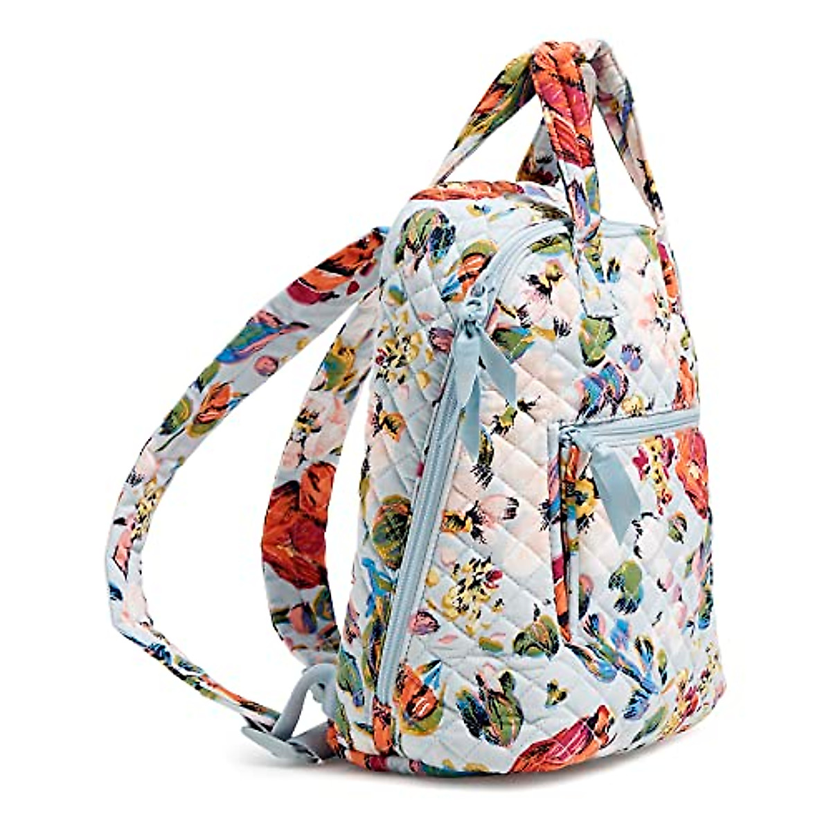Vera Bradley Women's Cotton MiniTotepack Backpack, Sea Air Floral - Recycled Cotton, One Size